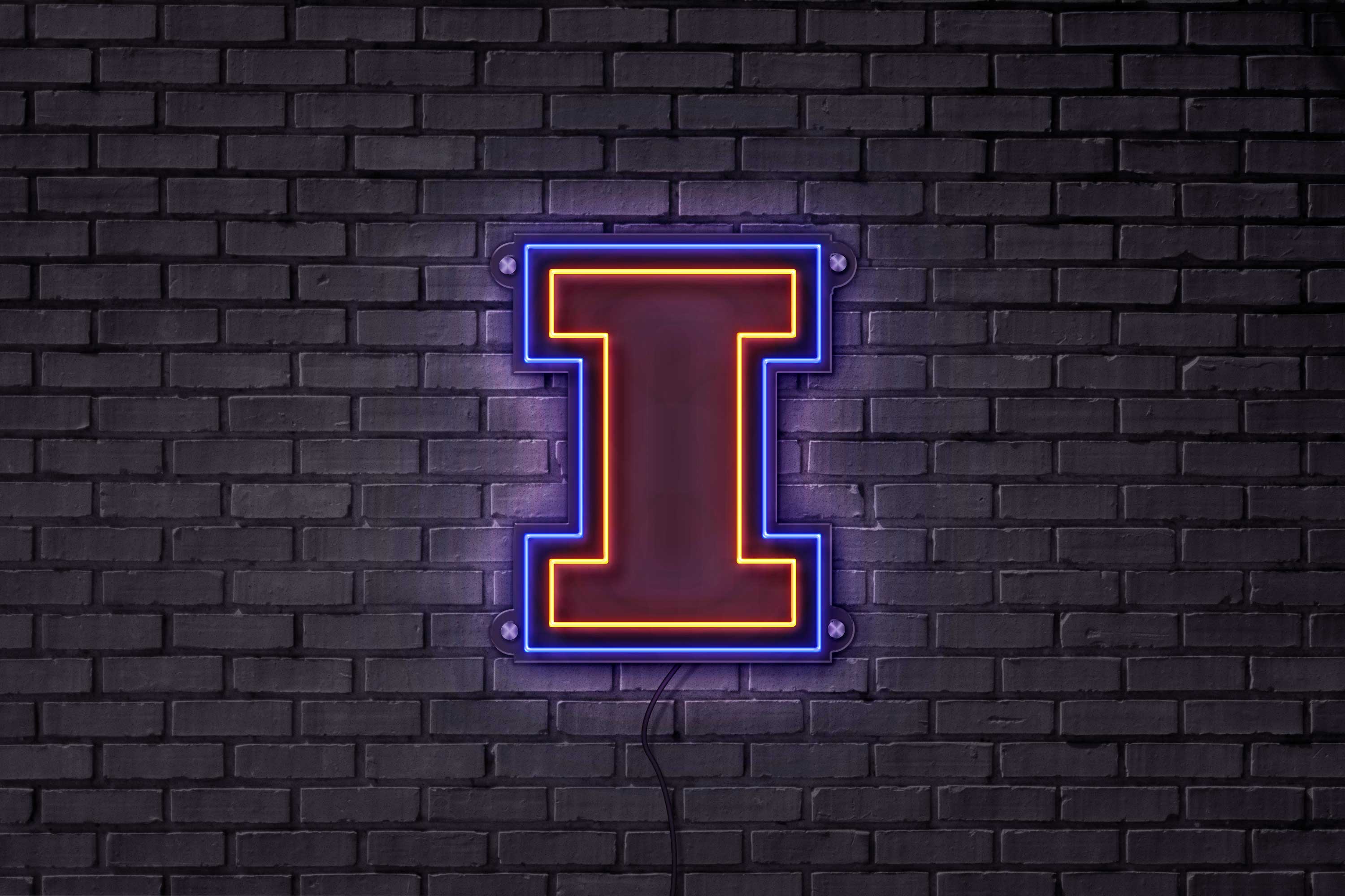 Illinois Block I LED Neon Sign Large [23x17] - Officially Licensed