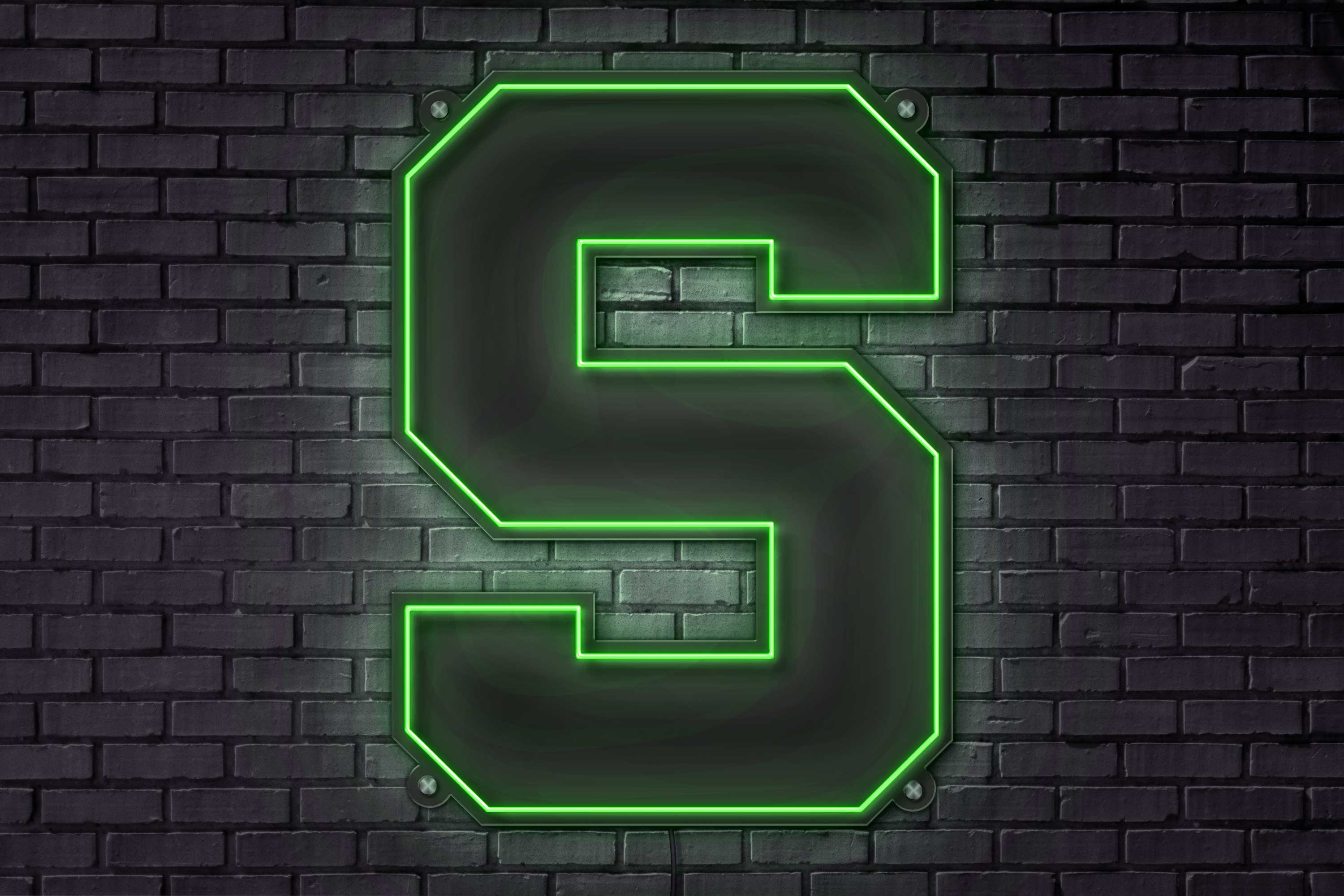 Michigan State Block S LED Neon Sign Large [24x20] - Officially Licens