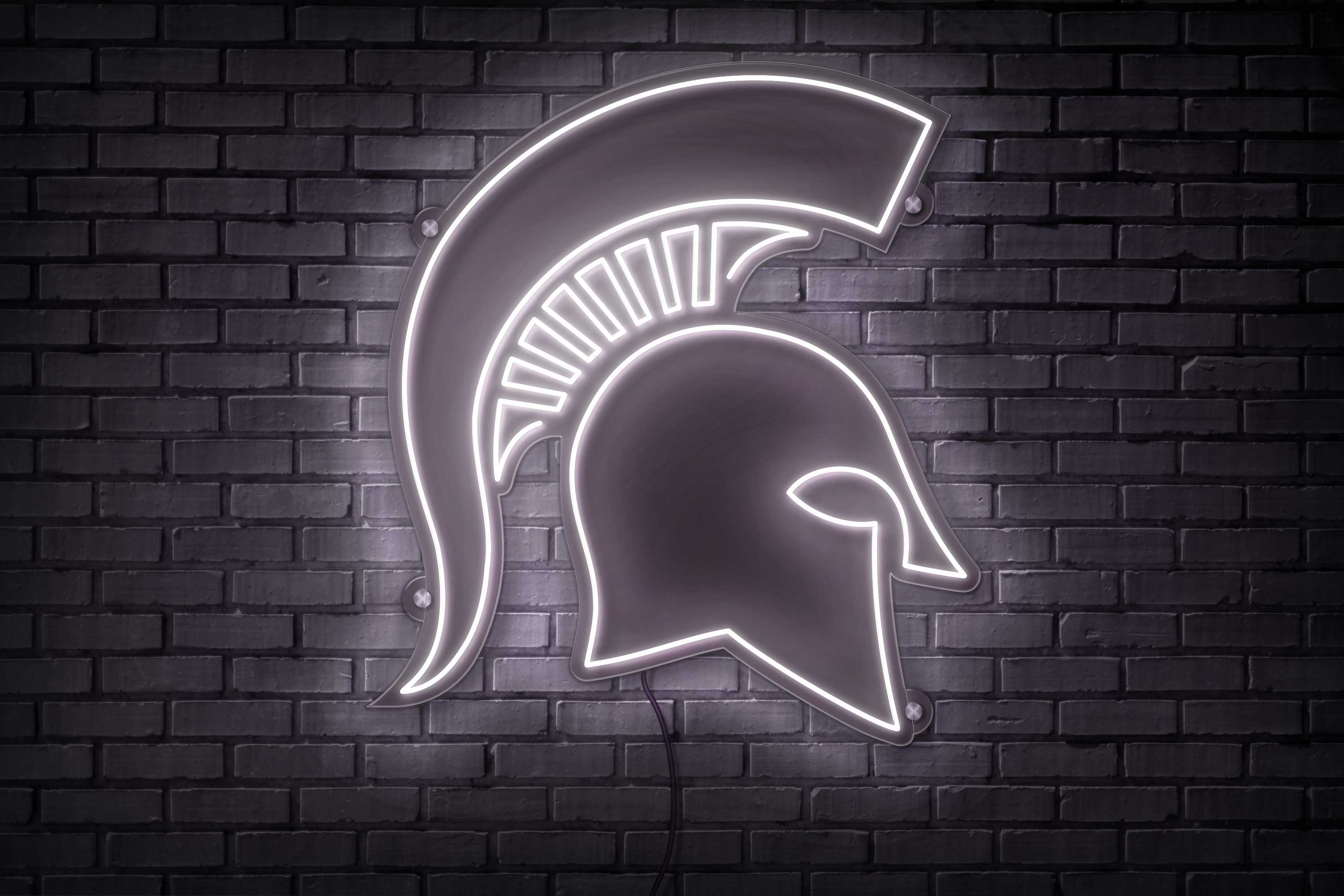 Michigan State Spartan Head LED Neon Sign Large [24x24] - Officially ...